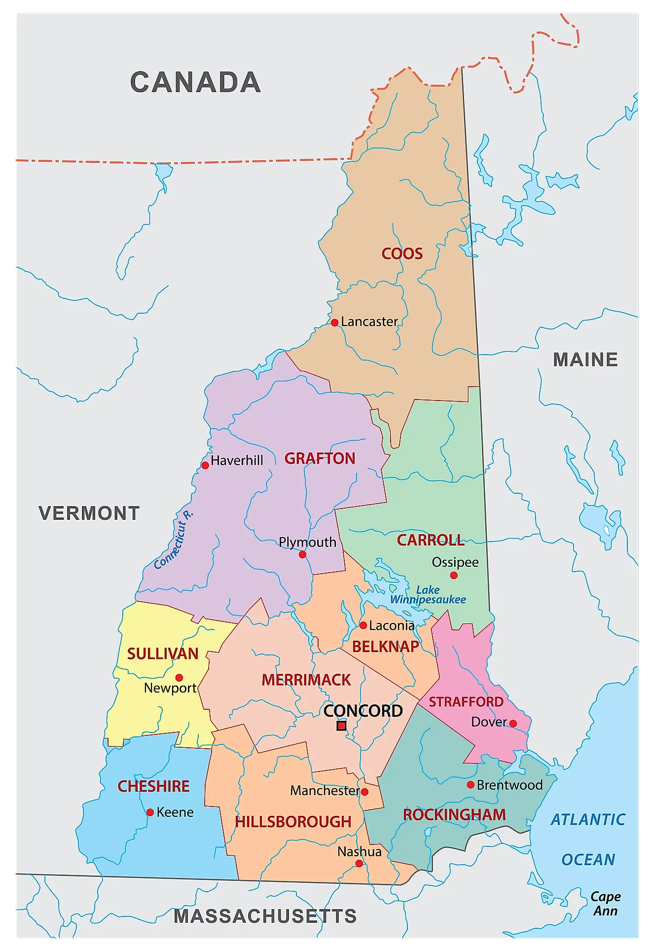 Largest Counties in New Hampshire - Top Schools In The USA